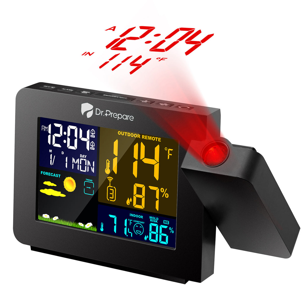 Renogy Dr. Prepare Projection Alarm Clock 002 DPWS-OUT-002-US ...