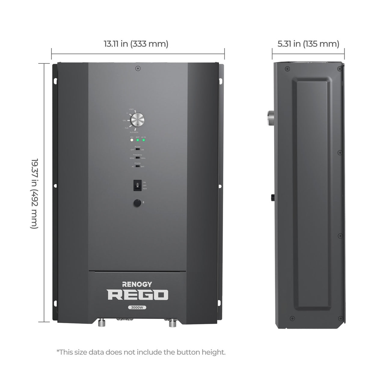 Renogy REGO 3000W 12V Pure Sine Wave HF Inverter Charger Split-phase D ...