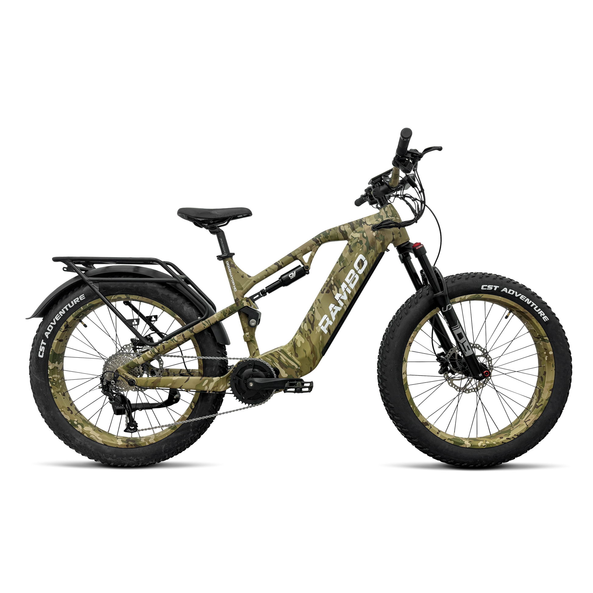 Rambo Bikes 1000W Dominator HD Full Suspension Electric Bike — Ironclad ...