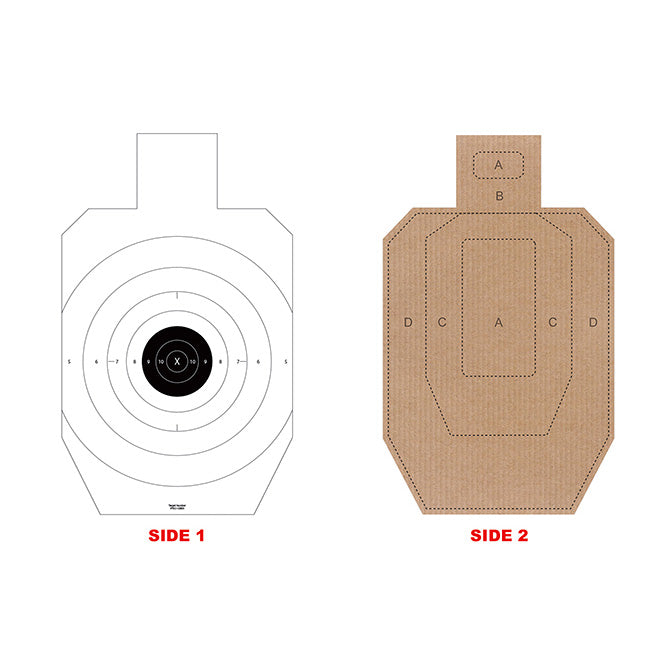 Action Target 2 Sided Modified IPSC/USPSA Cardboard Torso Target ...